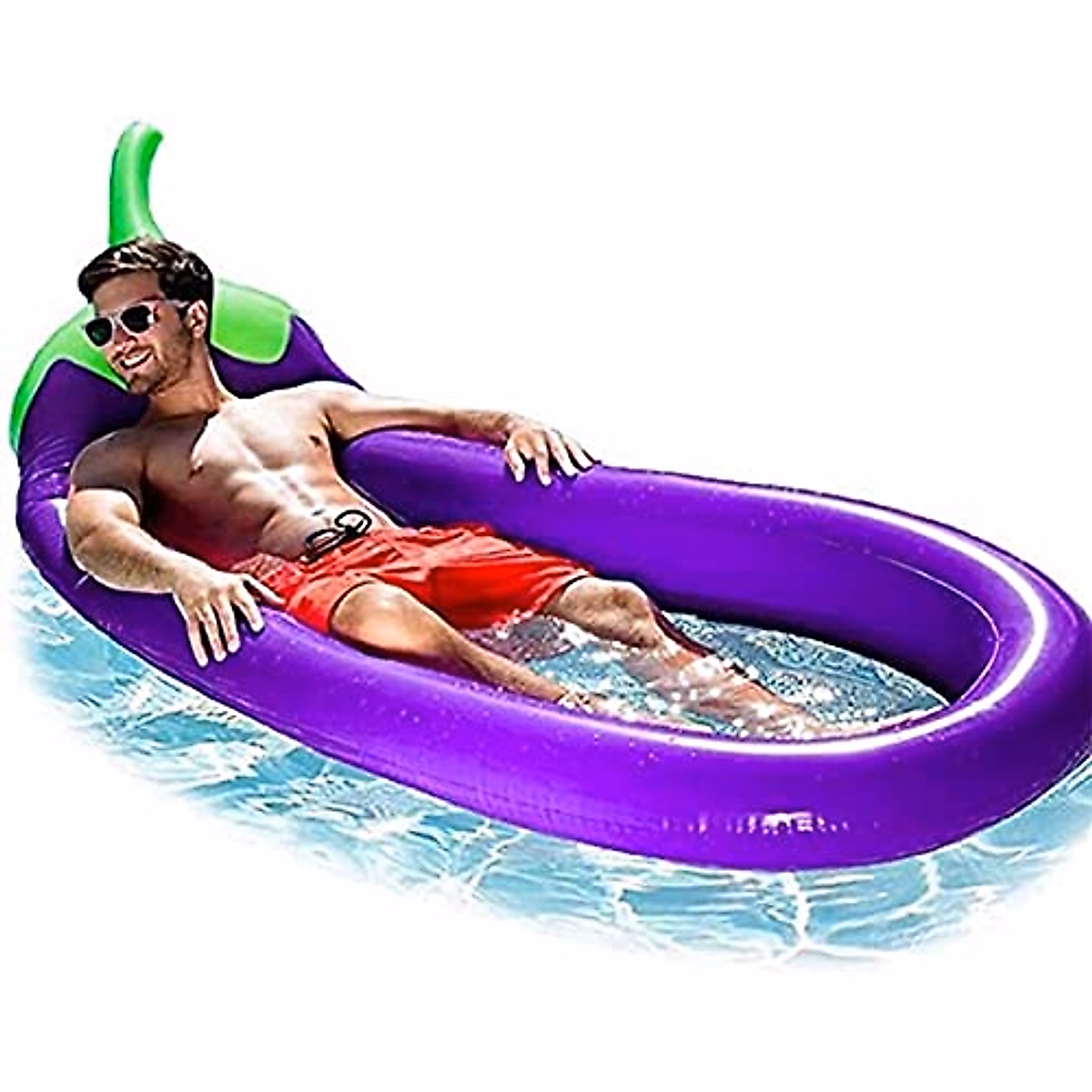 Glaceon Large Folding Inflatable Float Adult Pool Water Mount Toys Swimming Ring with Net Suitable The Beach Summer Party Outdoor Water Recreation