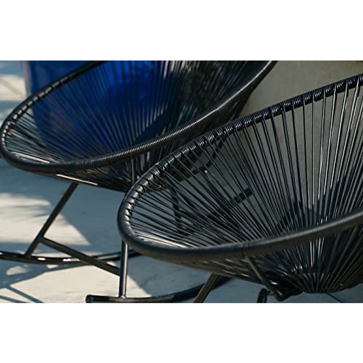 XBrand Hammock Weave Rocking Patio Chair, Black