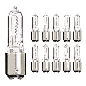 KOR (Pack of 10) Q75CL/DC - 120-Volt - Halogen JD Type T4 - BA15D - DC Bayonet Base - 75-Watt - Clear Light Bulbs