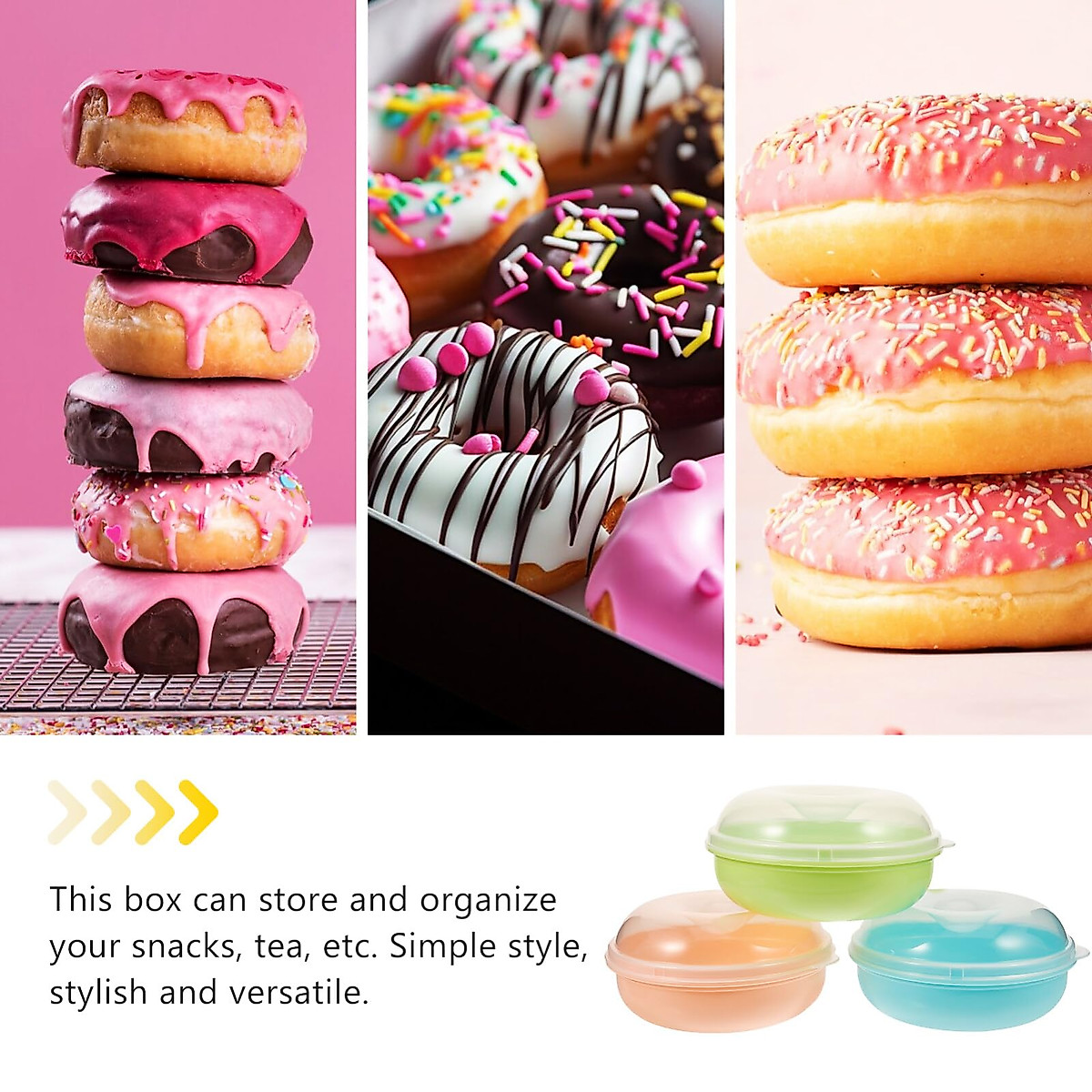 ABOOFAN 3pcs Bagel Fresh Holder Container Sandwich Containers Round Donut Keeper Holder Fresh Saver Muffin Bread Fruit Storage Box Food Container for Fridge Take Out Box