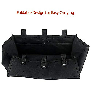 Rollator Storage Under Seat Bag Folding Underseat Walker Pouch Fabric Rollator Basket Accessories for 4 Wheels Walker for Senior (Black)