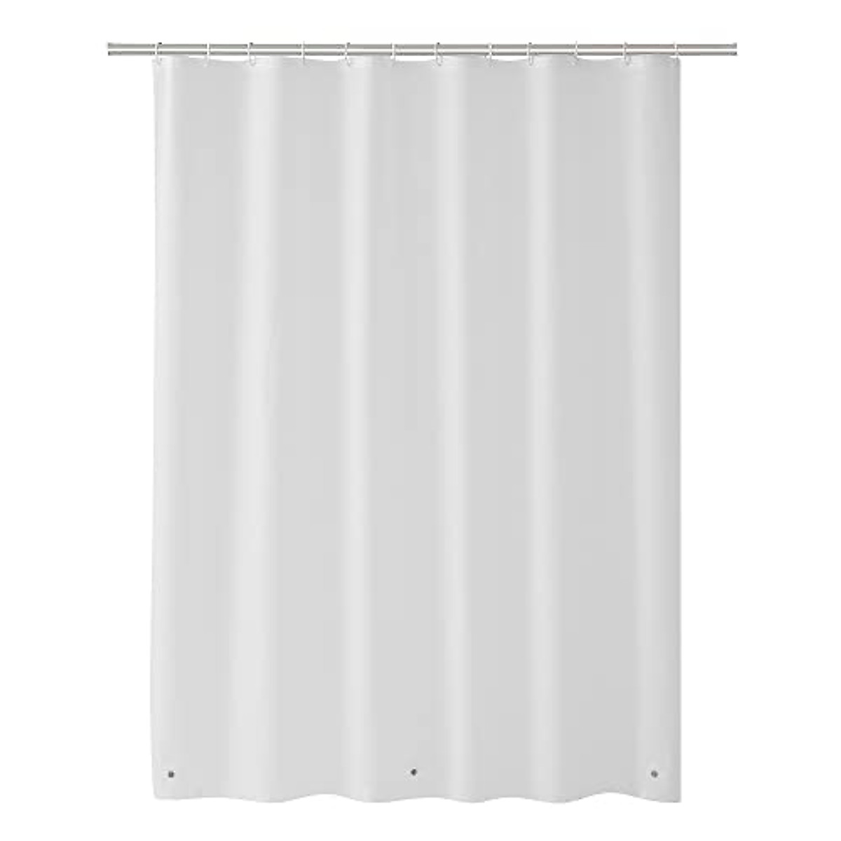 Clorox Treated Premium White Shower Curtain Liner 70"x72" with Weighted Magnetic Hem and 12 Hooks, Lightweight Waterproof PEVA for Bathroom Tubs and Stalls, Machine Washable