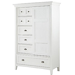 BOWERY HILL Modern Wood Relaxed Traditional Soft White Sliding Door Chest