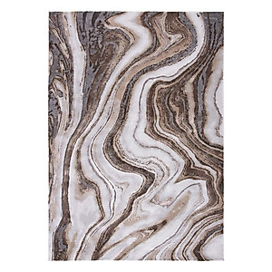SAFAVIEH Craft Collection Area Rug - 8' x 10', Gold & Grey, Modern Abstract Design, Non-Shedding & Easy Care, Ideal for High Traffic Areas in Living Room, Bedroom (CFT819D)