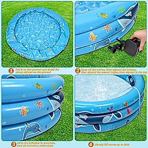 balnore Kiddie Pool for Toddlers - Whale Inflatable Kiddie Pools | Kids Pools for Backyard | 3 Ring Kiddie Pool/47x17 Indoor Outdoor Pool Party