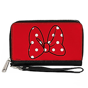 Buckle-Down Women's PU Zip Around Wallet Rectangle-Minnie Mouse, 7.5"x4.5"