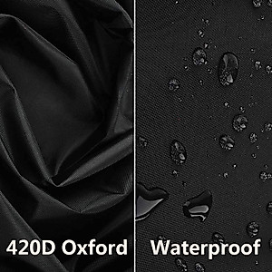 WZDD 100x100x31 Inch Rectangular Patio Furniture Cover Set, Outdoor Furniture Covers Waterproof, Patio Table and Chair Cover, 420D Heavy Duty Square Furniture Covers for Garden, Black