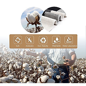 Ckorzen Cotton Buffalo Plaid Rug 8x10 FT Reversible Hand-Woven Washable Retro Lattice Checkered Outdoor Rugs Black and White Area Rug for Kitchen, Dining Room, Bedroom, Living Room