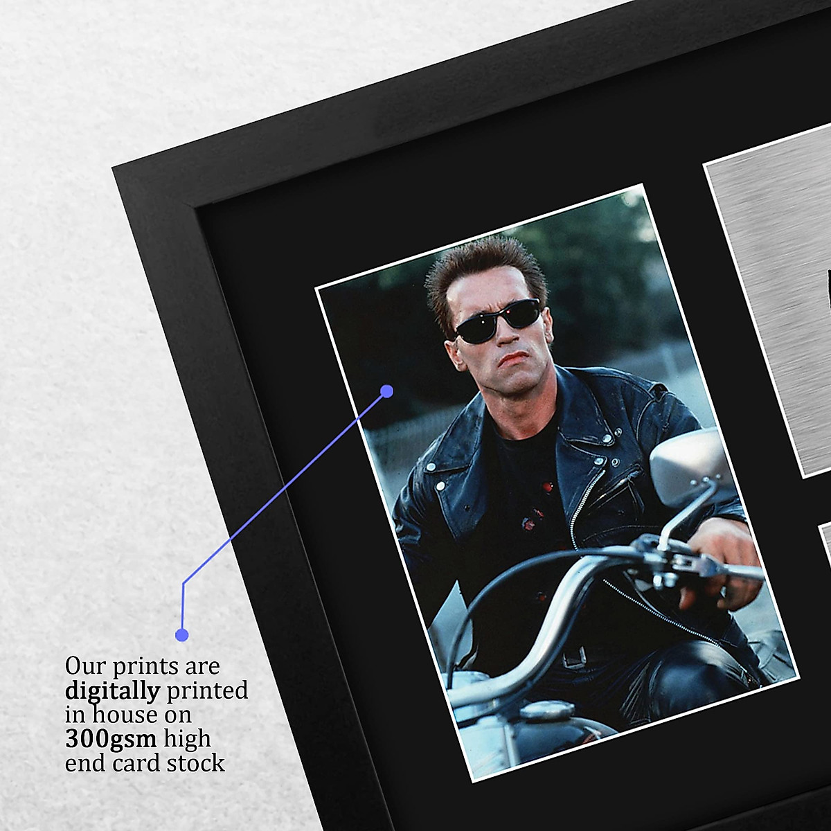 HWC Trading Arnold Schwarzenegger The Terminator Gifts USL Framed Printed Signed Autograph Picture for Movie Memorabilia Fans - US Letter Size
