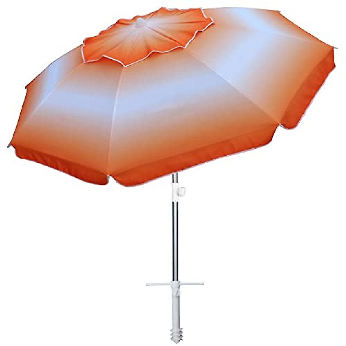 AMMSUN 6.5 ft Beach Umbrella with Sand Anchor,Portable Beach Umbrellas for Sand Heavy Duty Wind,UV 50+ Sun Protection Umbrella for Beach Patio Garden Outdoor,Carry Bag (Orange)