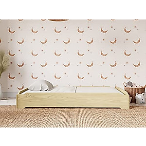 Stackable Bed - Single Bed - Twin Wooden Bed Floorbed Frame Unfinished -Easy to Assemble Solid Pine Wooden Bed Frame