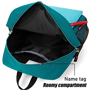 HawLander Preschool Kids Backpack, 12 inch Toddler Backpacks for Boys with Chest Strap, Blue Green