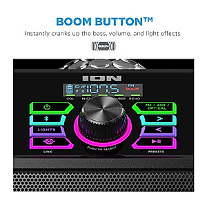 ION Audio ION Rocker Max Portable Bluetooth Karaoke Microphone Lights and Radio for Halloween, Christmas, NYE Party-Powerful 120W Speaker, Black 2