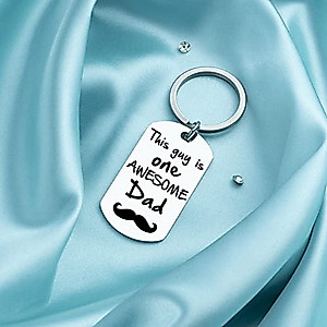 Father's Day Gifts for Men Dad Keychain from Daughter Son Kids Birthday Gifts for Dad Papa Step Dad Gifts for Fathers Day Christmas Valentine Birthday Small Meangiful Romatic Gifts for Him,Silver