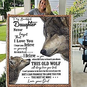 Maylian Father-Daughter Love Blanket | Inspirational Message | Cozy Fleece | Warm & Comforting for Daughters | Various Sizes