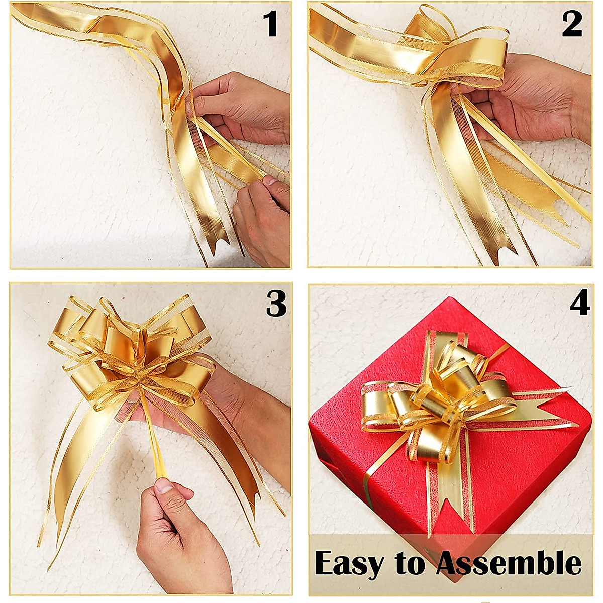 PintreeLand 12 Sheets Christmas Wrapping Paper Set(6 Large&6 Small, 59 Sq. Ft. Ttl) with 12PCS Gift Bows and Labels - Vintage Red Green Xmas Holiday Kraft Present Wrap Paper