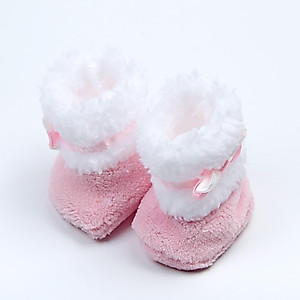 Reborn Baby Doll Clothes fit 16-18 Inch Reborn Dolls Girl Cute Pink Rabbit Thick Coat Dolls Clothes Outfits Set 4 Pieces of Pack