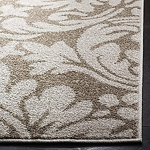 SAFAVIEH Amherst Collection 4' x 6' Wheat / Beige AMT425S Floral Non-Shedding Living Room Bedroom Accent Rug