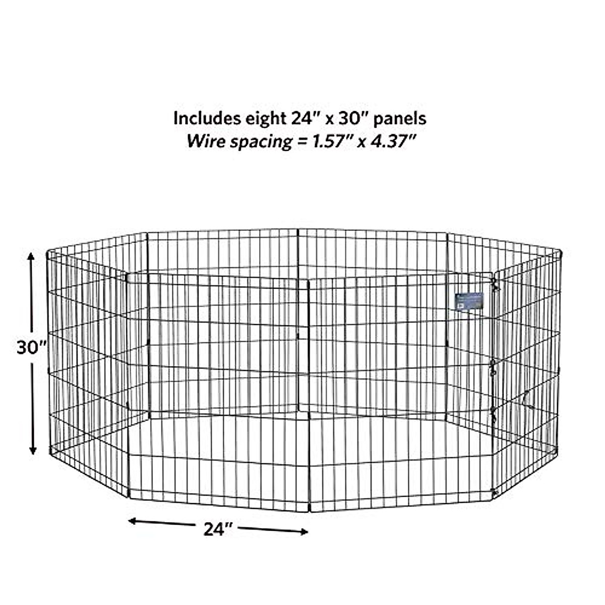MidWest Foldable Metal Dog Exercise Pen / Pet Playpen, 24"W x 30"H, 1-Year Manufacturer's Warranty