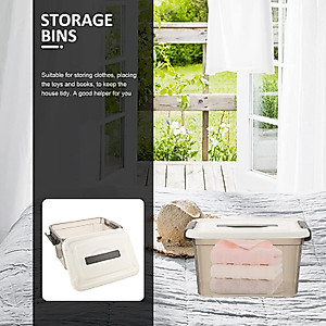 Zerodeko Storage Bins Storage Latches Box Plastic Storage Bin Stackable Storage Organizer Box with Lid Storage Bin Clothes Box Sundries Latches Bin for Garage Office Plastic Storage Bins