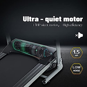 FYC Folding Treadmill for Small Apartment, Electric Motorized Running Machine for Gym Home Office, Fitness Workout Jogging Walking, Easily Install and Space Save