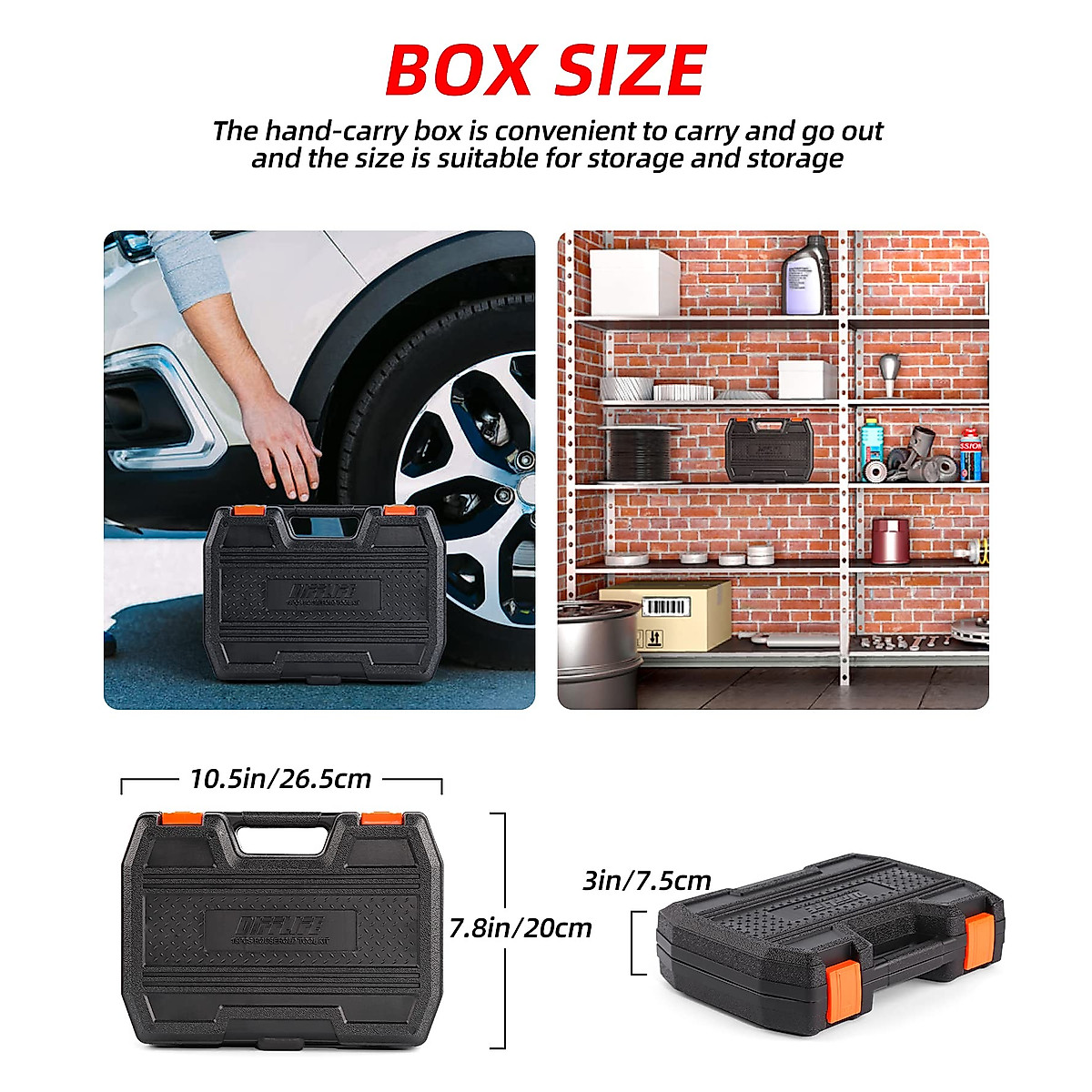 DIFFLIFE Tool Sets Household Tool Kit 15-Piece,General Home/Auto Repair Tool Set with Hammer, Pliers, Screwdriver Set and Toolbox Storage Case - Perfect for Homeowner, Diyer, Handyman (15-Piece)…