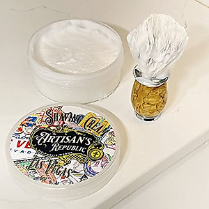 The Artisan's Republic - Hand Made Sandalwood Shaving Cream for Men | Beard Care | Anti Razor Burn and Irritation | Shaving Gift | Coconut and Apricot Oil (Sandalwood)