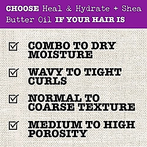 Maui Moisture Heal & Hydrate + Shea Butter Shampoo + Conditioner to Repair & Deeply Moisturize Tight Curly Hair with Coconut & Macademia Oils, Vegan, Silicone, Paraben & Sulfate-Free, 13 Fl Oz