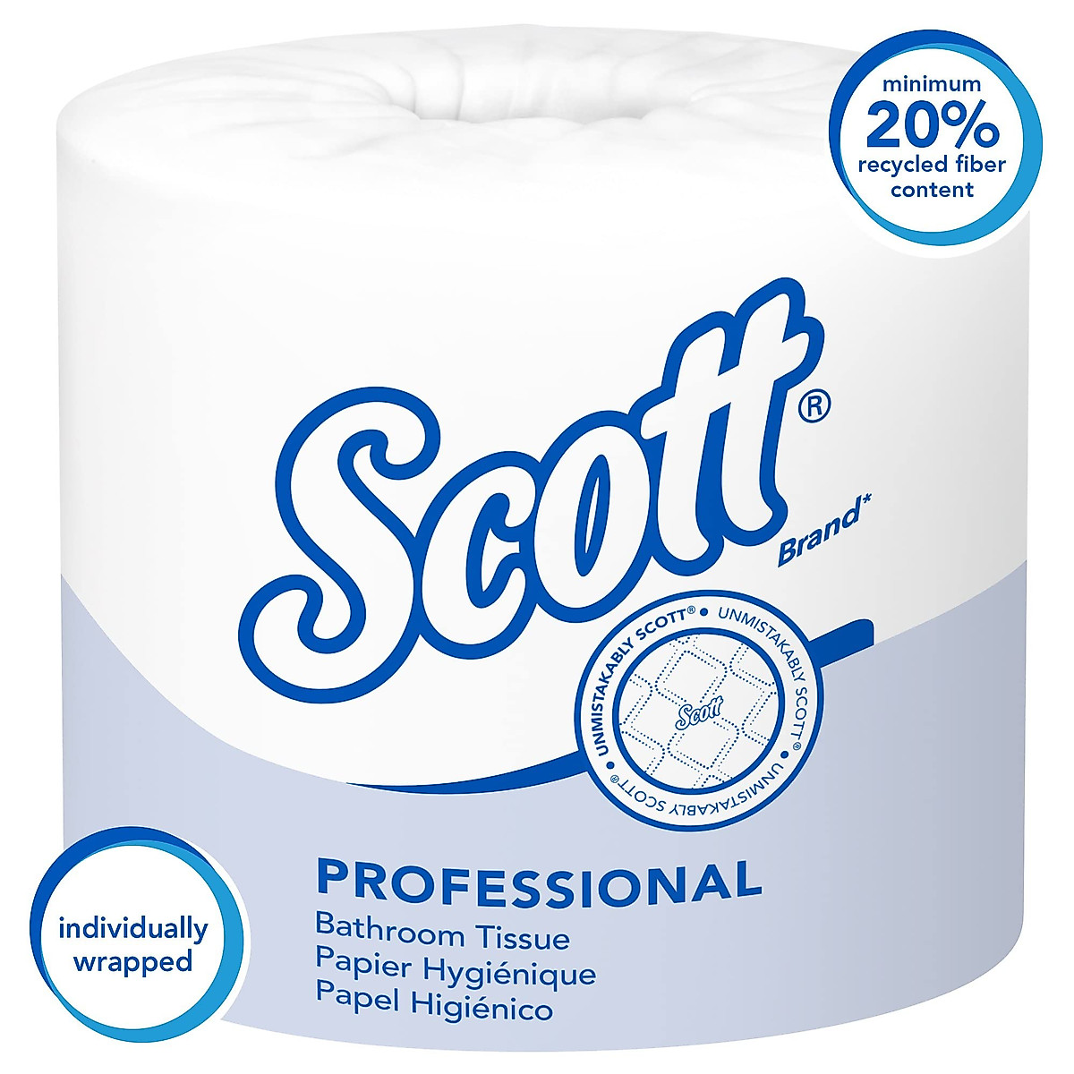Scott® Professional Standard Roll Bathroom Tissue (05102), White, 80 Rolls/Case, 1,210 Sheets/Roll, 96,800 Sheets/Case