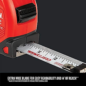 CRAFTSMAN Tape Measure, PROREACH, 25-Foot (CMHT37665S)
