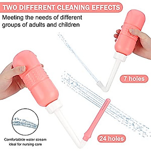 2 Pack Portable Bidet, Number-one Handheld Peri Bottle 450ml Travel Bidet Bottle Hygiene Care Extended Pipe Perineal Spray Bottle with 2 Nozzle Store Bag Dust Cap for Postpartum Care, Baby, Eldery