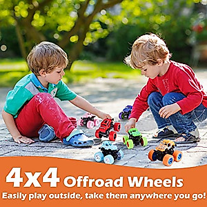 Monster Truck Toys for Kids Boys Girls Toddlers 3, 4, 5, 6, 7, 8 Years Old, Friction Powered Truck Toy Cars Vehicles, Sand Toys, Beach Toys, Sand Box Toy Gifts for Boys Girls Toddlers (6 Pack)