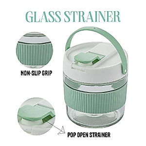 Home Legion multipurpose glass pickle jar with strainer 1 pieces small for kitchen 900ml green