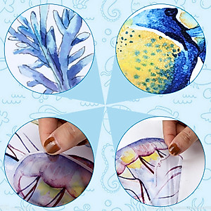 116 Pieces Ocean Wall Decals Under The Sea Fish Wall Nursery Decals Removable Peel and Stick Art for Kids Baby Bedroom Living Room Bathroom (Lovely Colors)