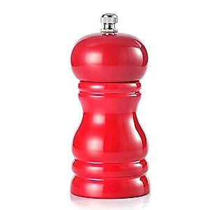 KVSERT Wood Salt and Pepper Grinder Set Pepper Salt Shaker, Solid Wood with Adjustable Coarseness Red