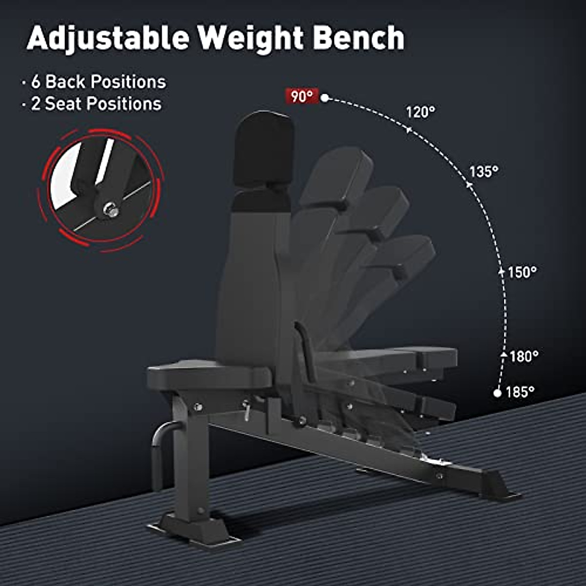 Mikolo 2.36'' x 2.36'' Folding Wall Mounted Squat Rack, 1000 Pounds Capacity Power Rack with Black Weight Bench，Pull Up Bar, J Hooks and Other Attachments, Space-Saving Home Gym，White