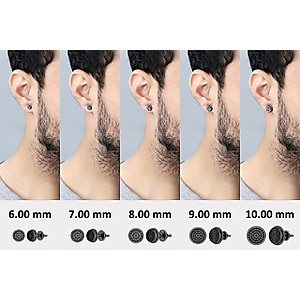 Dazzlingrock Collection Round Black Diamond Double Halo Style Screwback (Unisex) Stud Earring in Black Plated 925 Sterling Silver (0.25 ctw, Color Black, Clarity Opaque)