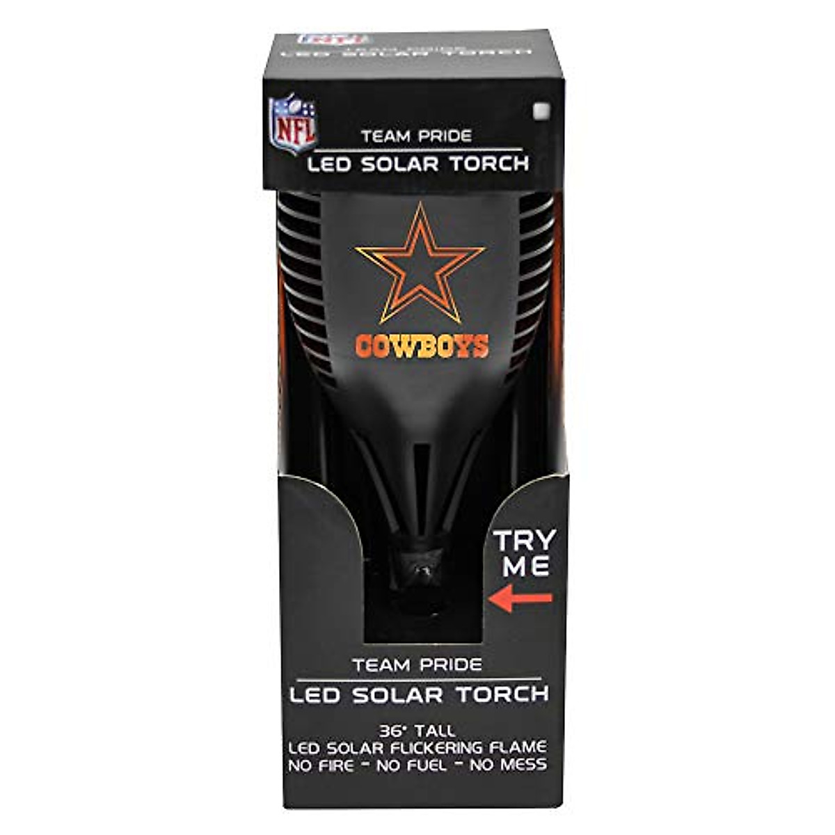 Sporticulture Dallas Cowboys 36 Inch Tall LED Torch Light-Emulates Flickering Flames-Auto On & Off Outdoor Waterproof Landscape Lighting Decoration-Security Light for Any Patio, Yard & Walkway