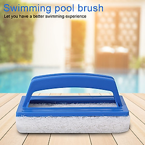 Pool Supply Hand-Held Pool Brush, Scrubbing Scouring Sponge Pad - Clean Pool Tile Grout, Walls, Vinyl Liners, Surface Cleaning Scrubber, Kitchen, Bathroom Tub, Shower Tile