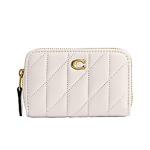 Coach Small Zip Around Card Case, Chalk