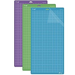Ecraft Cutting Mat for Cricut Explore One/Air/Air 2 Maker（StrongGrip/StandardGrip/LightGrip,12X24inch 3 pack) Variety Adhesive Quilting Cut Mats Replacement for Crafts、Sewing and All Arts.