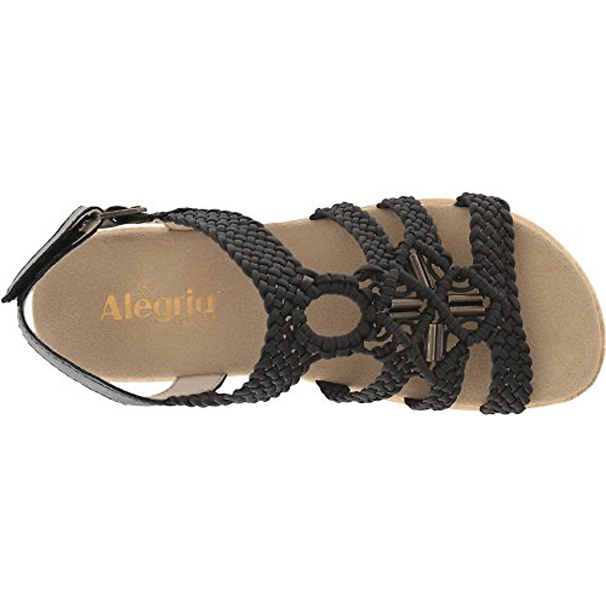 Alegria Women's "Jena" Gladiator Sandal- Black- 35 M EU (5-5.5 US)