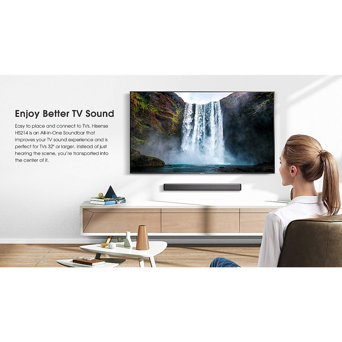 Hisense 2.1 Channel Sound Bar Home Theater System with Bluetooth (Model HS214) (Renewed)