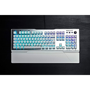 ROCCAT Vulcan 122 Mechanical PC Tactile Gaming Keyboard, Titan Switch, AIMO RGB Backlit Lighting Per Key, Detachable Palm/Wrist Rest, Anodized Aluminum Top Plate, Full Size, White/Silver