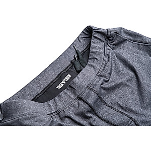 YOGA CROW Men's Swerve Yoga Training Shorts w/Non-Restrictive Inner Liner - 7" Inseam, Workout, Gym, Running, Training - Heather Grey/MD