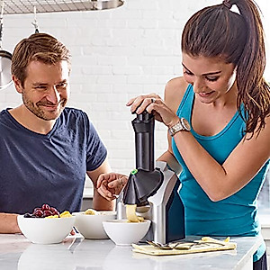 Yonanas 902WH Classic Vegan, Dairy-Free Frozen Fruit Soft Serve Maker, Includes 36 Recipes, 200-Watts, White