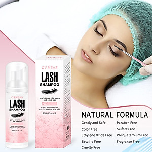 Smarxin Lash Shampoo for Eyelash Extension Removal, 50ml - Gentle, Natural Formula, Nourishing, Foaming Cleansing, Paraben & Sulfate Free