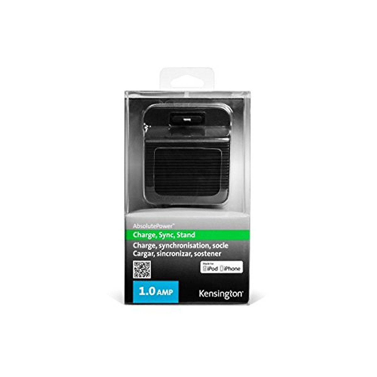 Kensington K39765AM AbsolutePower Charge and Sync Stand with Lightning Dock Connector for iPhone 5 - Retail Packaging - Black