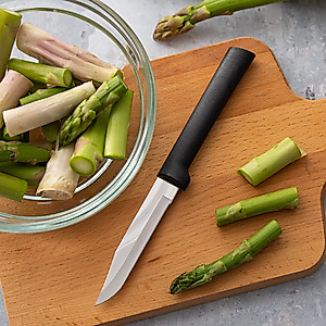 RADA Regular Serrated Paring Knife – Stainless Steel Blade With Stainless Steel Resin Handle, 6-3/4 Inches, Pack of 2