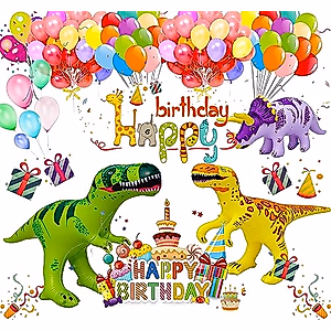KATAKA 6 Pack Dinosaur Inflatable Toy Includes air Pump Party Decorations Pool Floating Toy Dinosaur Collection Birthday Party Gifts for Children and Adults